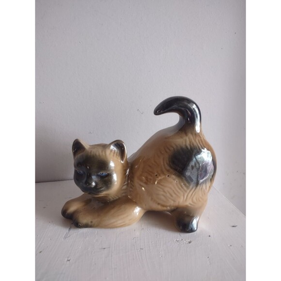 Unbranded | Accents | Vintage Fat Cat Figurine From Brazil Siamese Cat ...